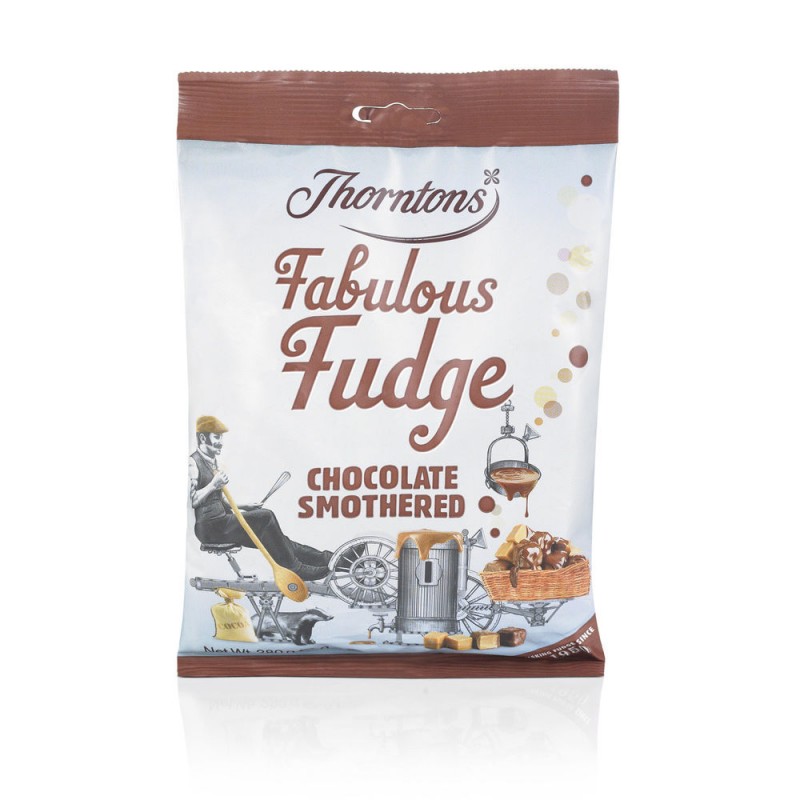 Thorntons | Toffee & Fudge | 280g Chocolate Smothered Fudge Bag ...
